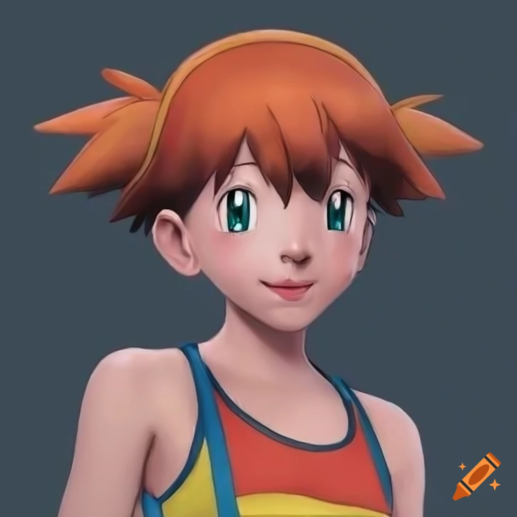 Realistic depiction of misty from pokemon on Craiyon