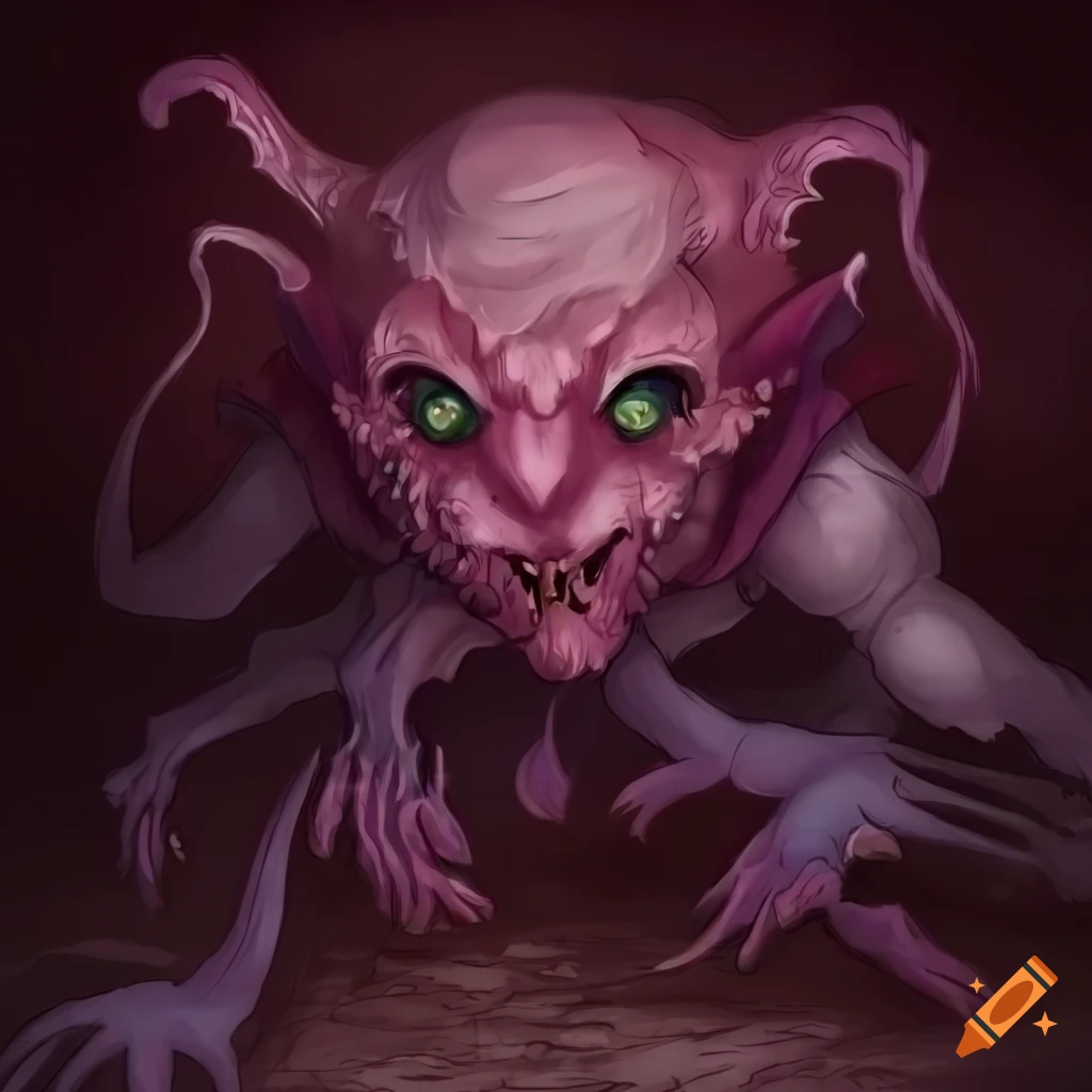 Artwork of a small mischievous eldritch imp on Craiyon