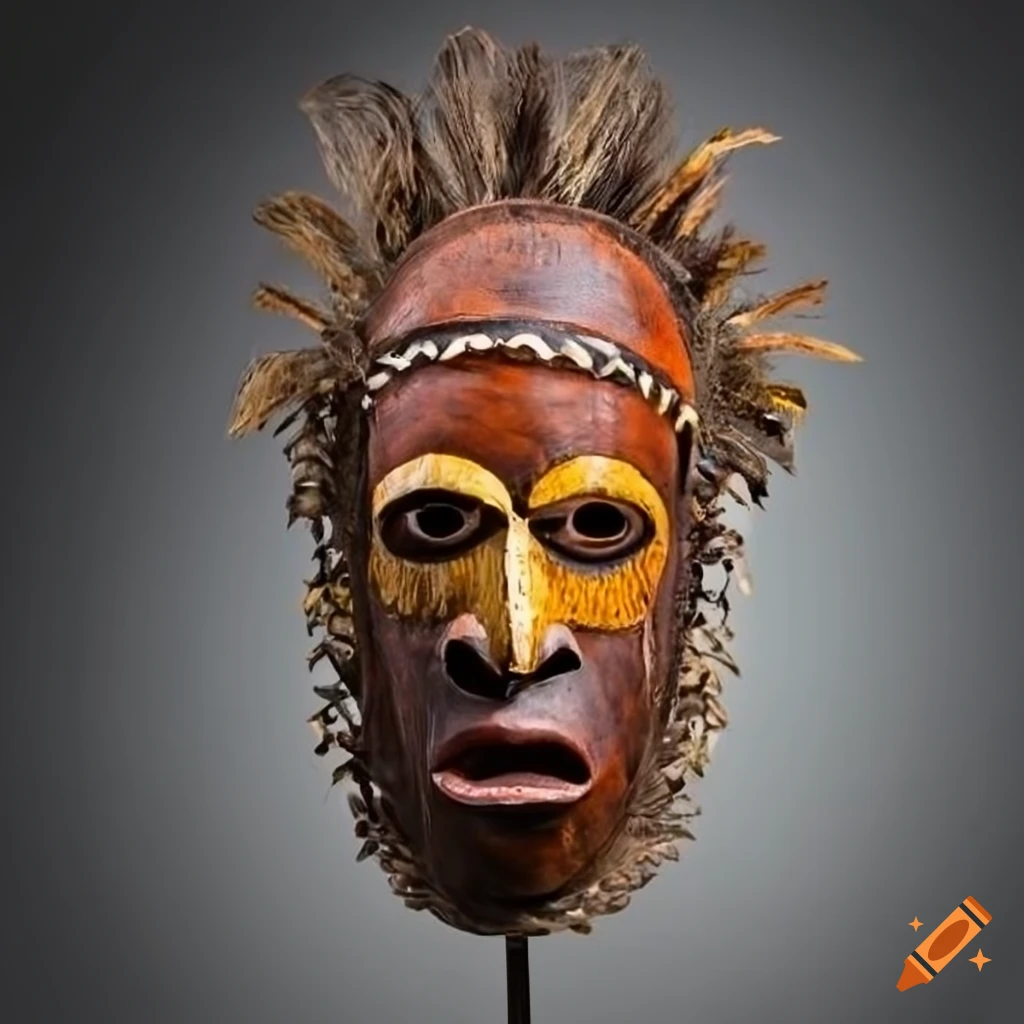Papua ritual mask on Craiyon