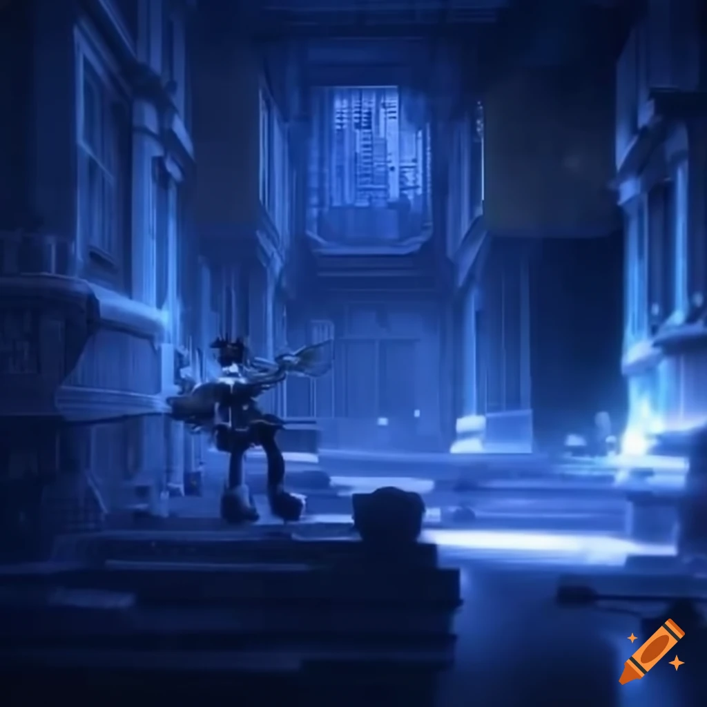 Time-lapse of a video game architecture with sparkling lights on Craiyon