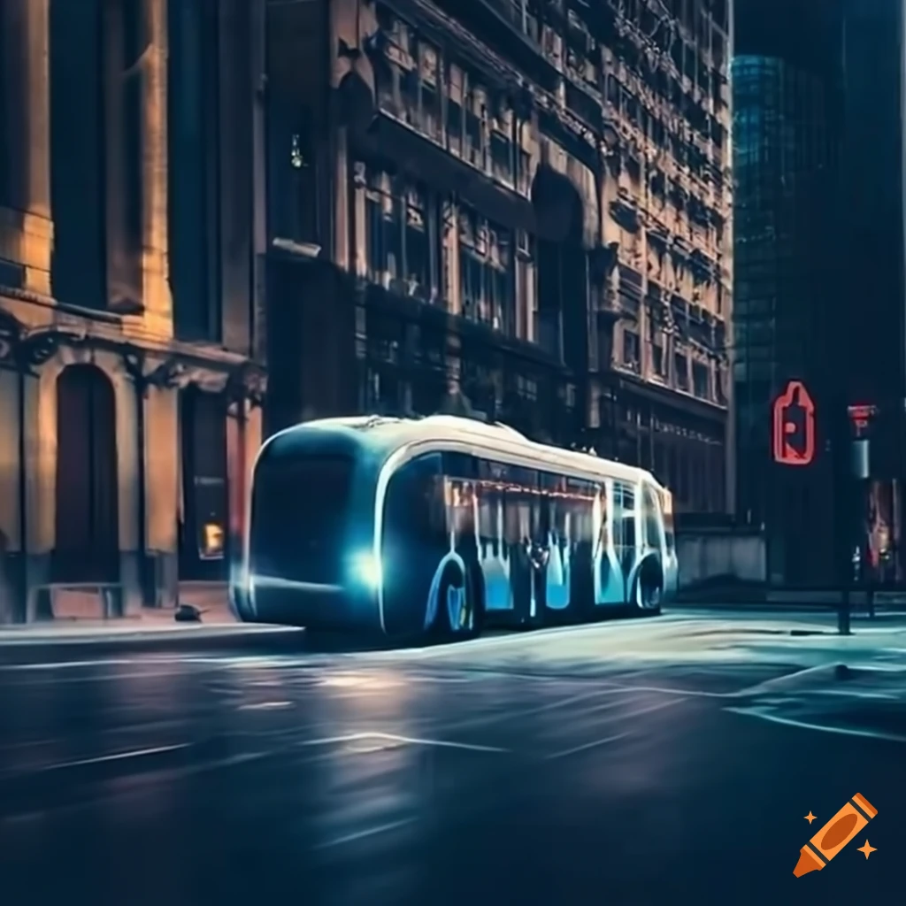 Modern electric bus on a city street