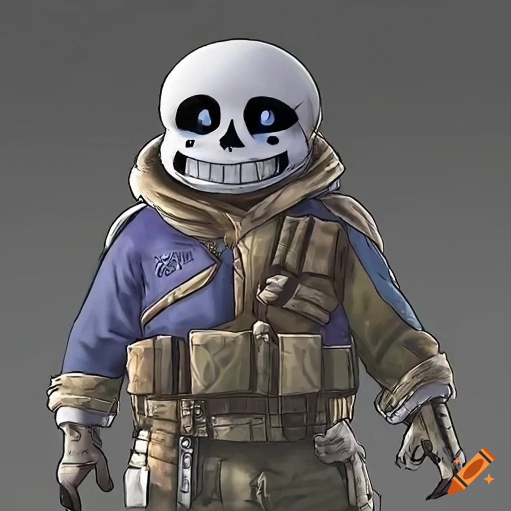 Call of Duty and Sans crossover artwork on Craiyon