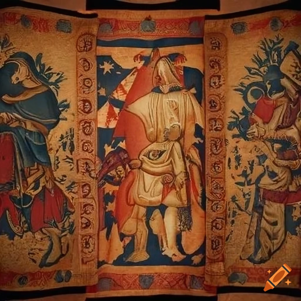 Medieval tapestry depicting sauron on Craiyon