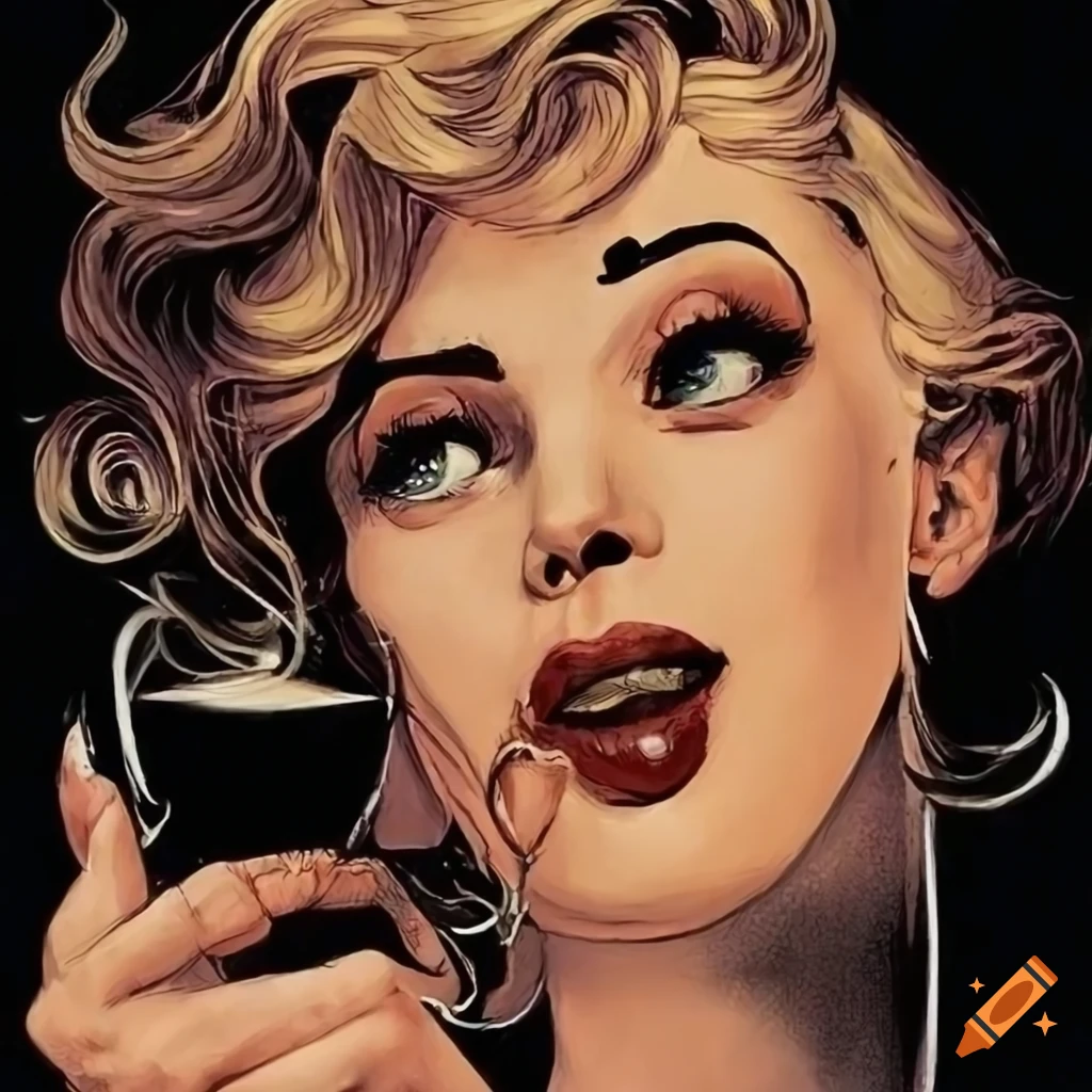 Villainess character from a noir graphic novel on Craiyon