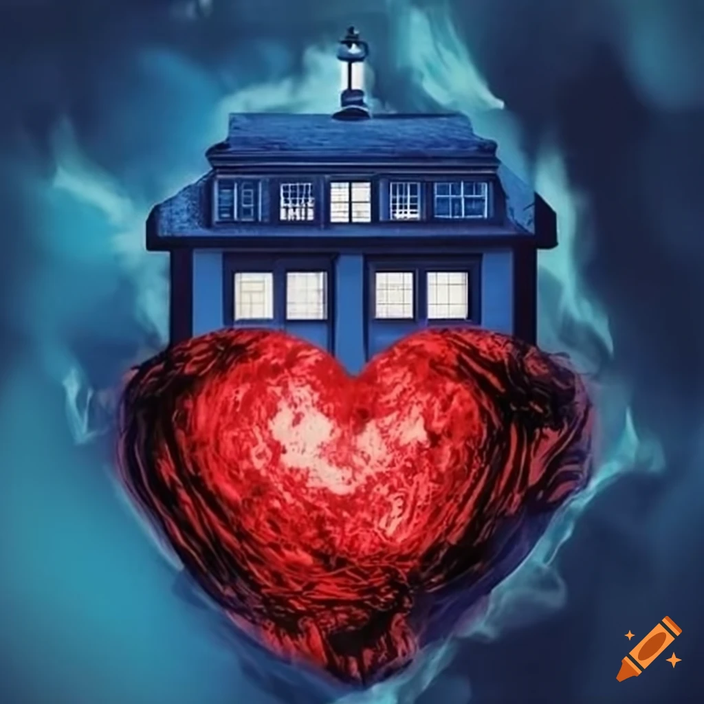 Tardis with heart decal