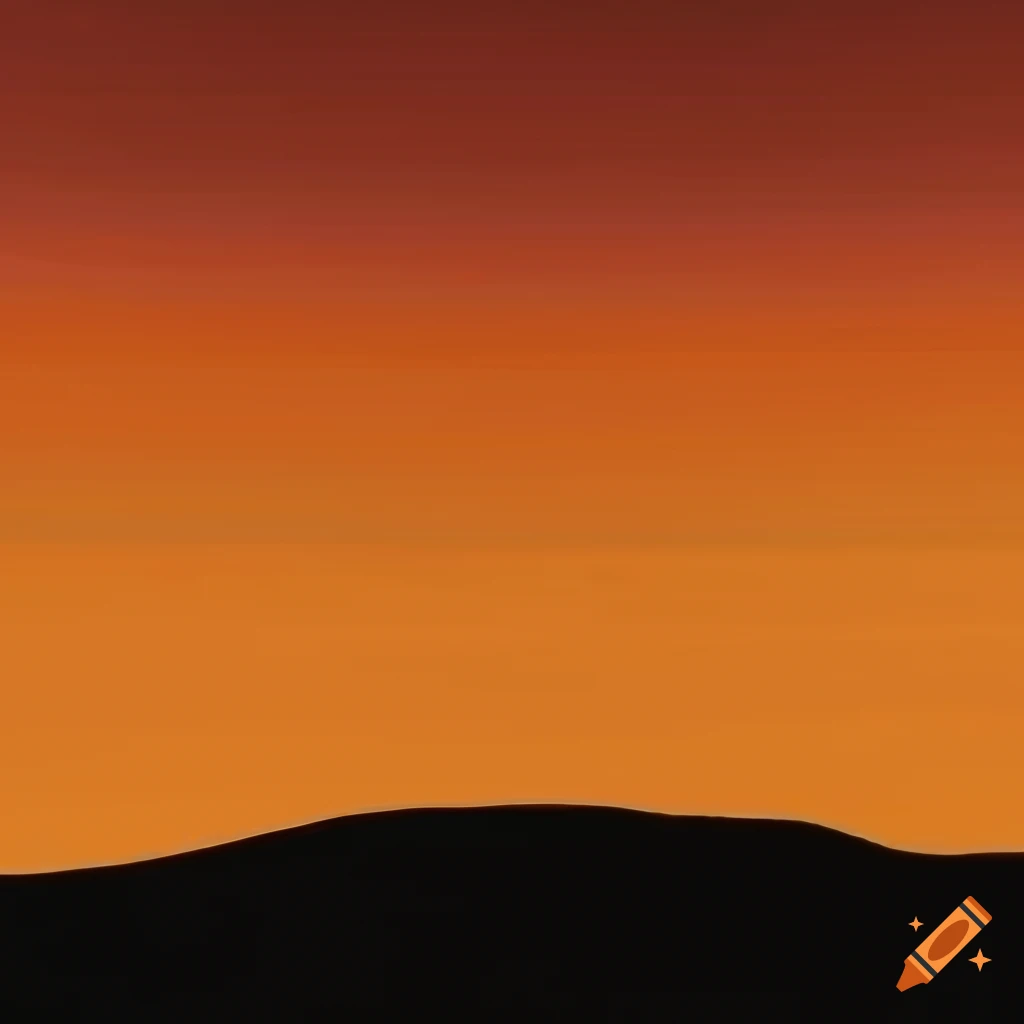 Orange sky in a black landscape on Craiyon