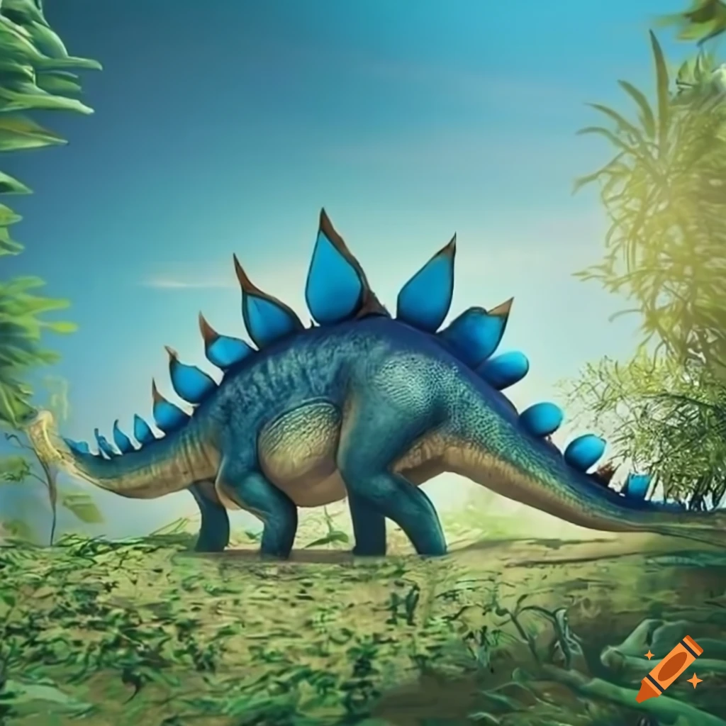 Striped stegosaurus with elephant-like skin texture in british columbia ...