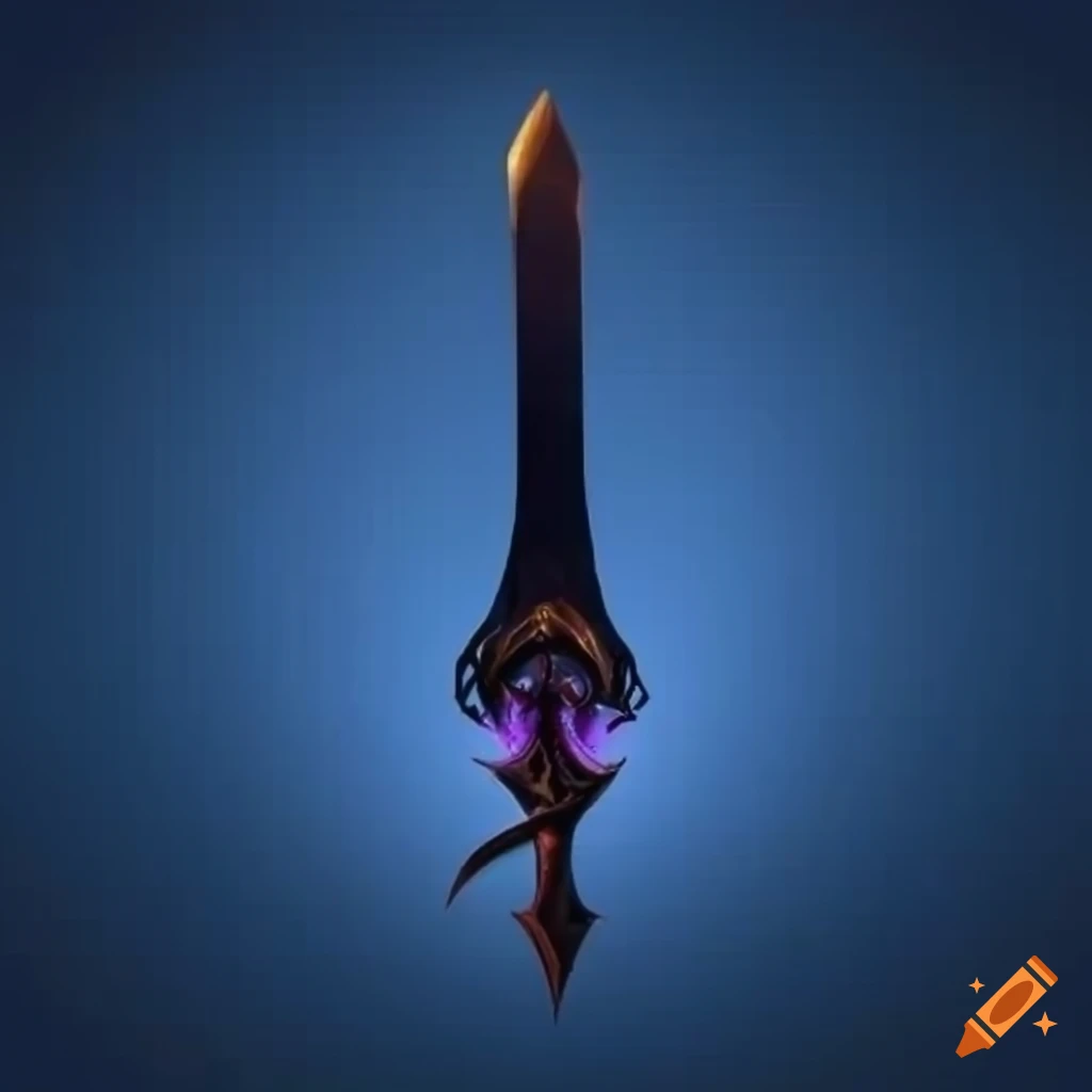 Uma espada com energia em formato de seta saindo para cima on Craiyon