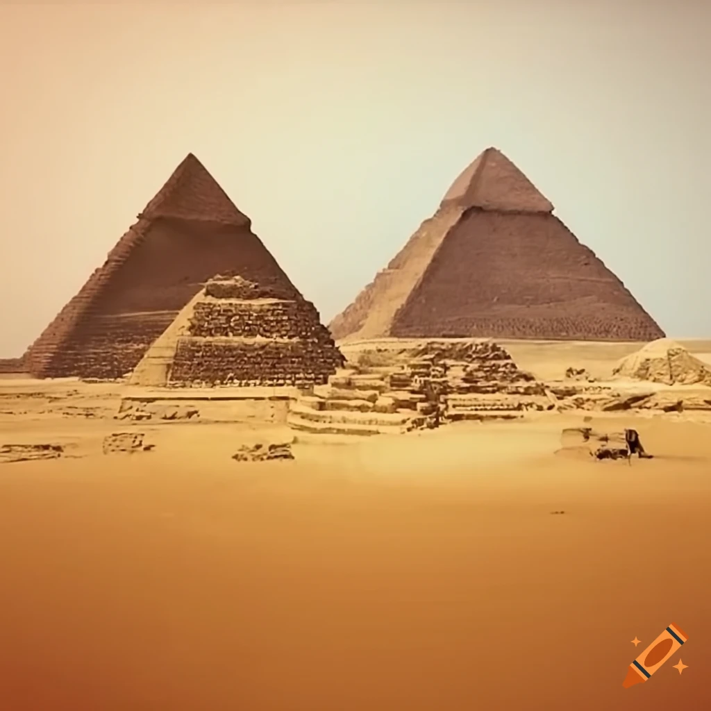 Realistic depiction of ancient egyptian pyramids on Craiyon