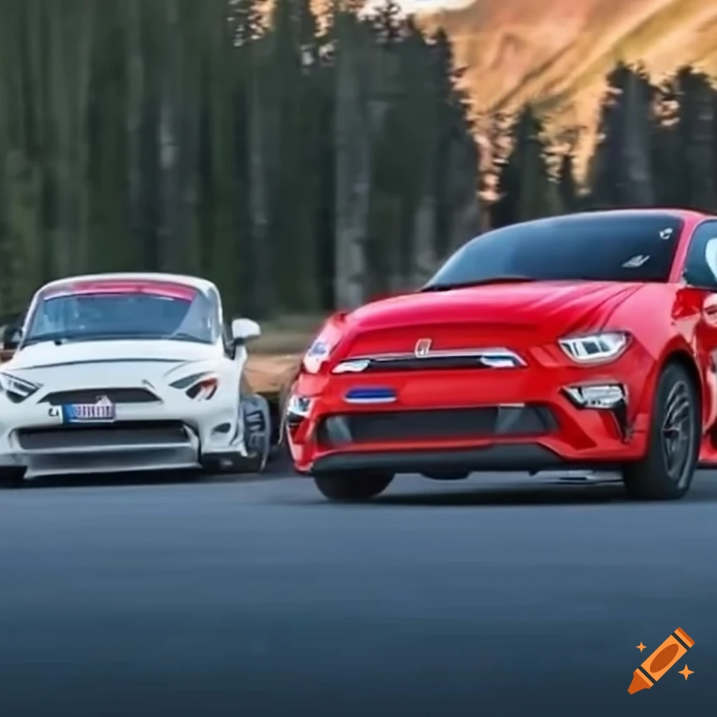 Cars Racing Mustang Vs Fiat On Craiyon