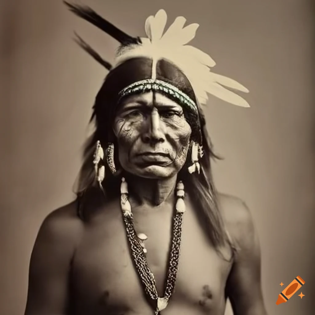 Vintage photo of apache indian warrior