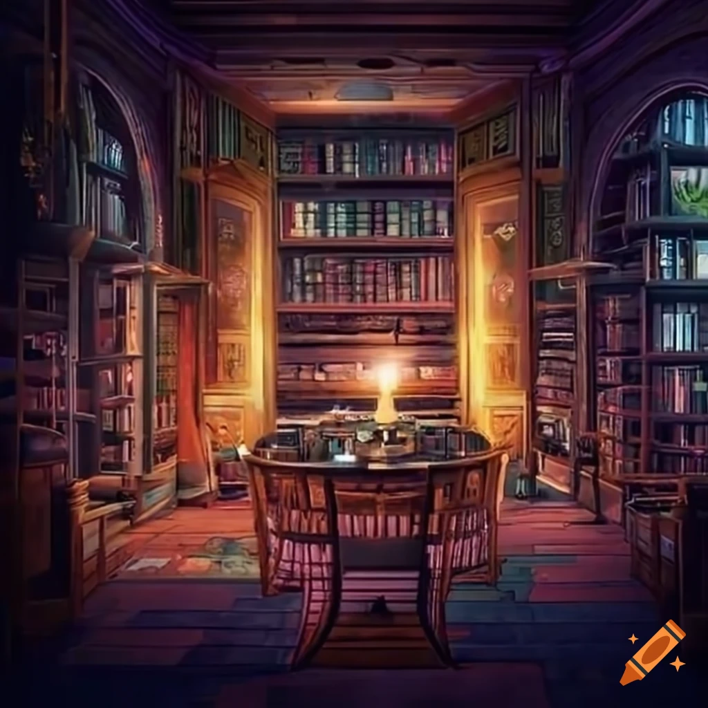 Anime Library Background