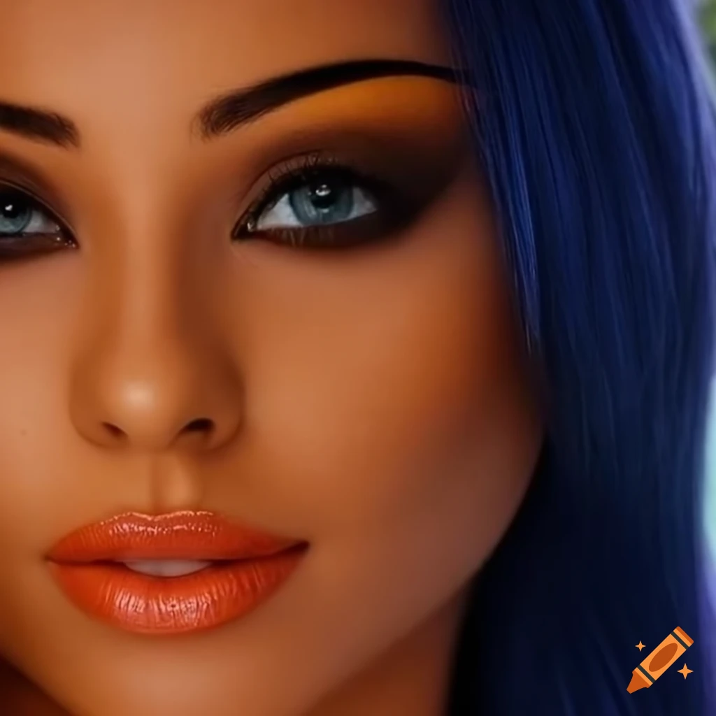 Detailed portrait of a woman with a transformation effect