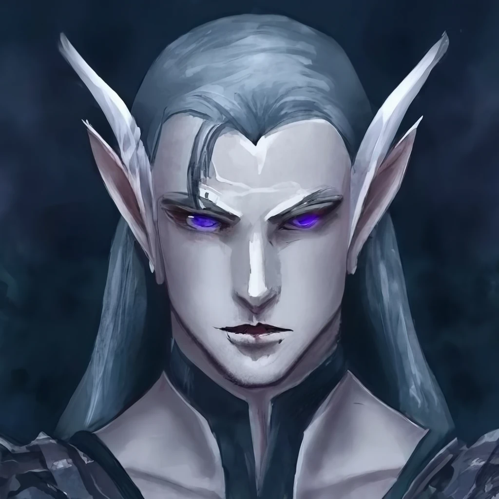 Watercolor art print of a demon elf