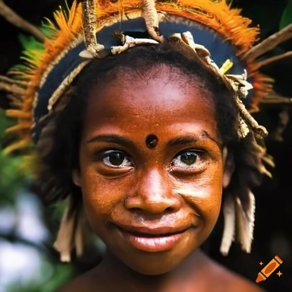 Portrait of a girl from papua