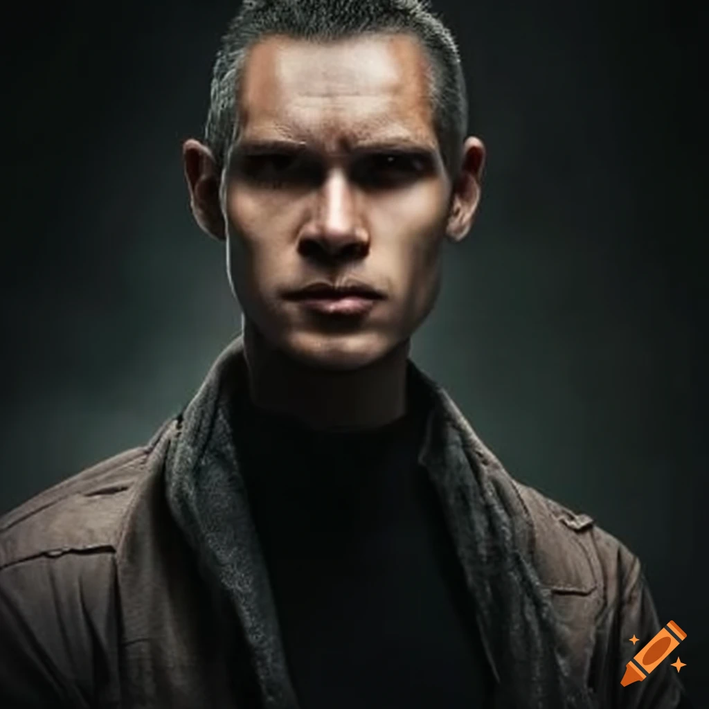 Man striking a dramatic pose with arms crossed on Craiyon