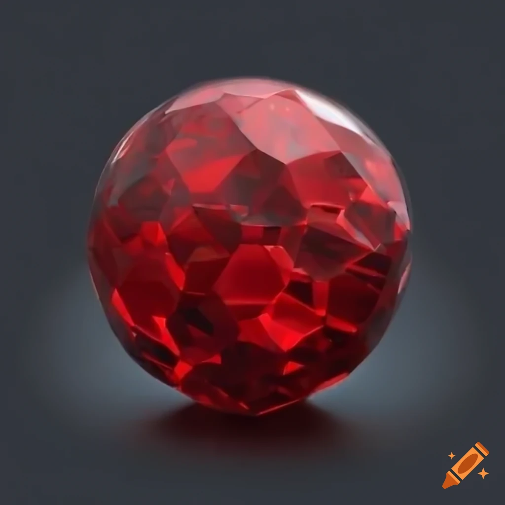 Photorealistic red crystal ball on Craiyon