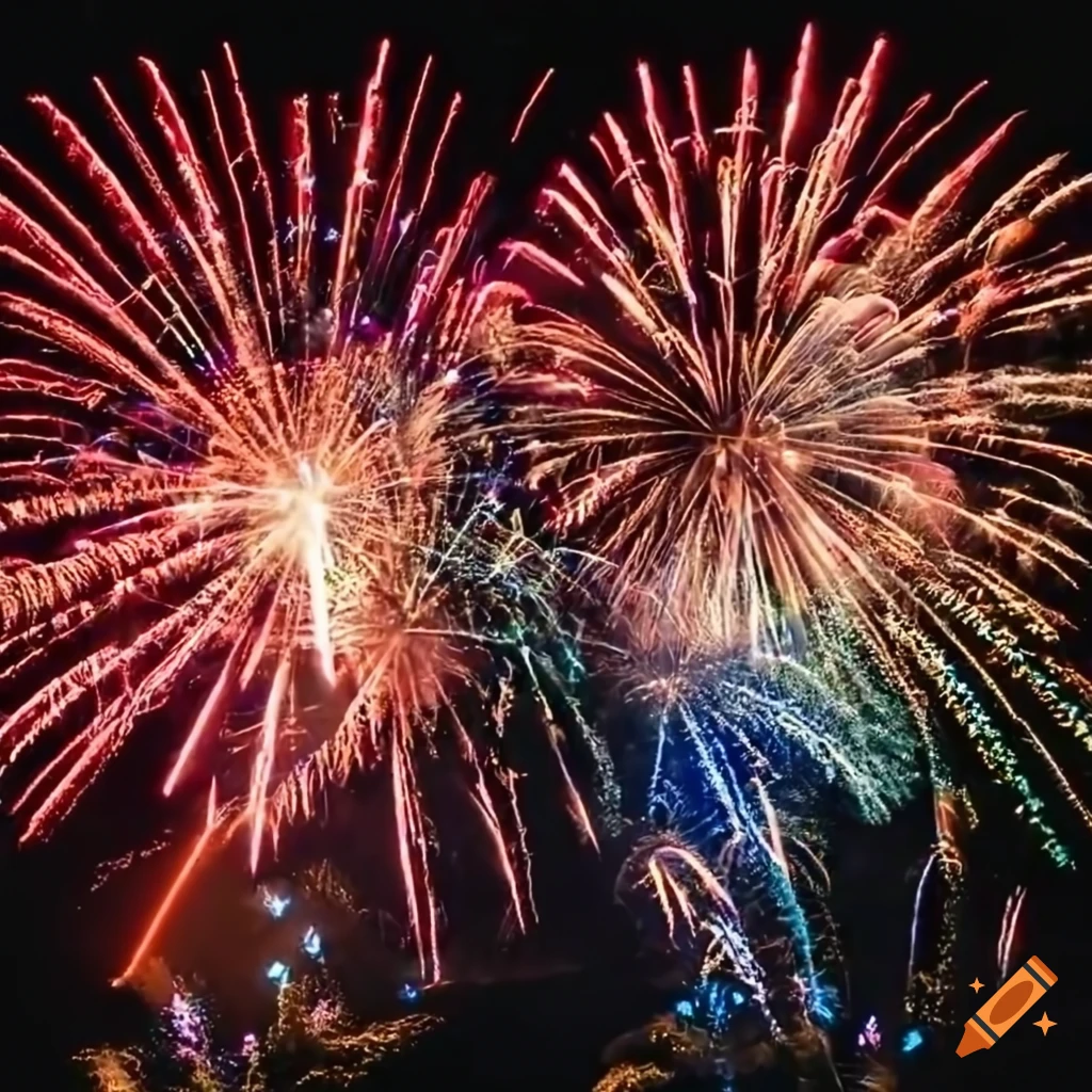 Vibrant photo of new year fireworks