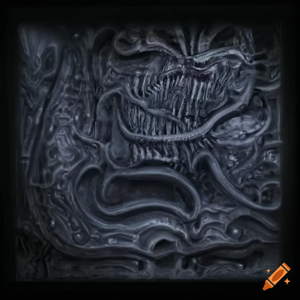 2d game character inspired by h.r. giger's alien on Craiyon