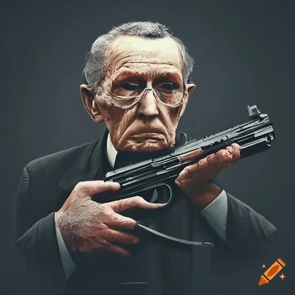 Portrait of the inventor of automatic guns on Craiyon