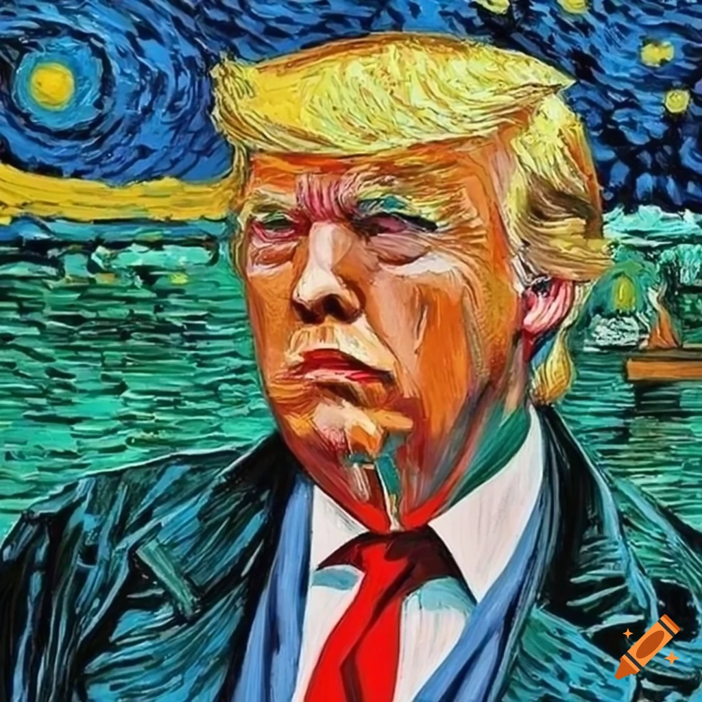 Painting of donald trump inspired by van gogh on Craiyon