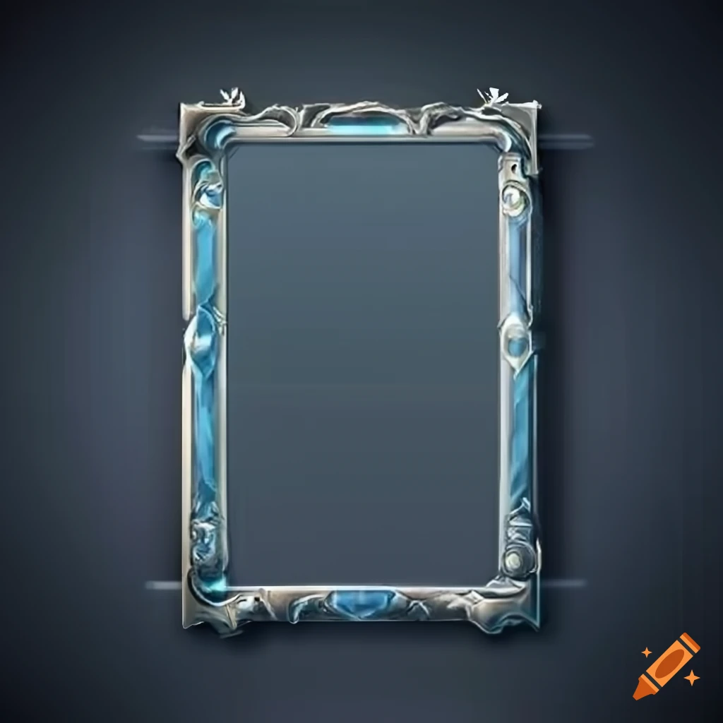 Silver square border for rpg user interface on Craiyon