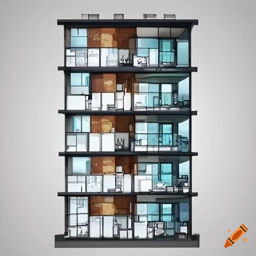 Detailed floor plan of a diverse apartment building