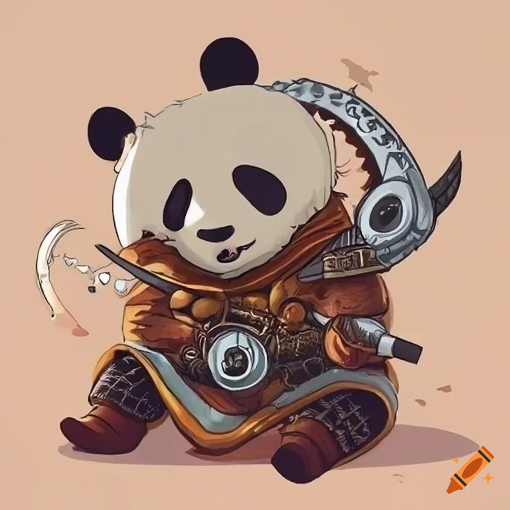 Viking panda illustration on Craiyon