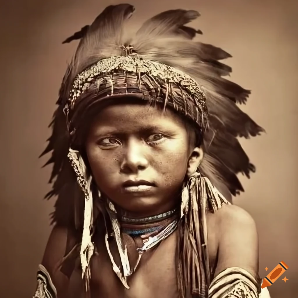 Photograph of a young apache warrior on Craiyon