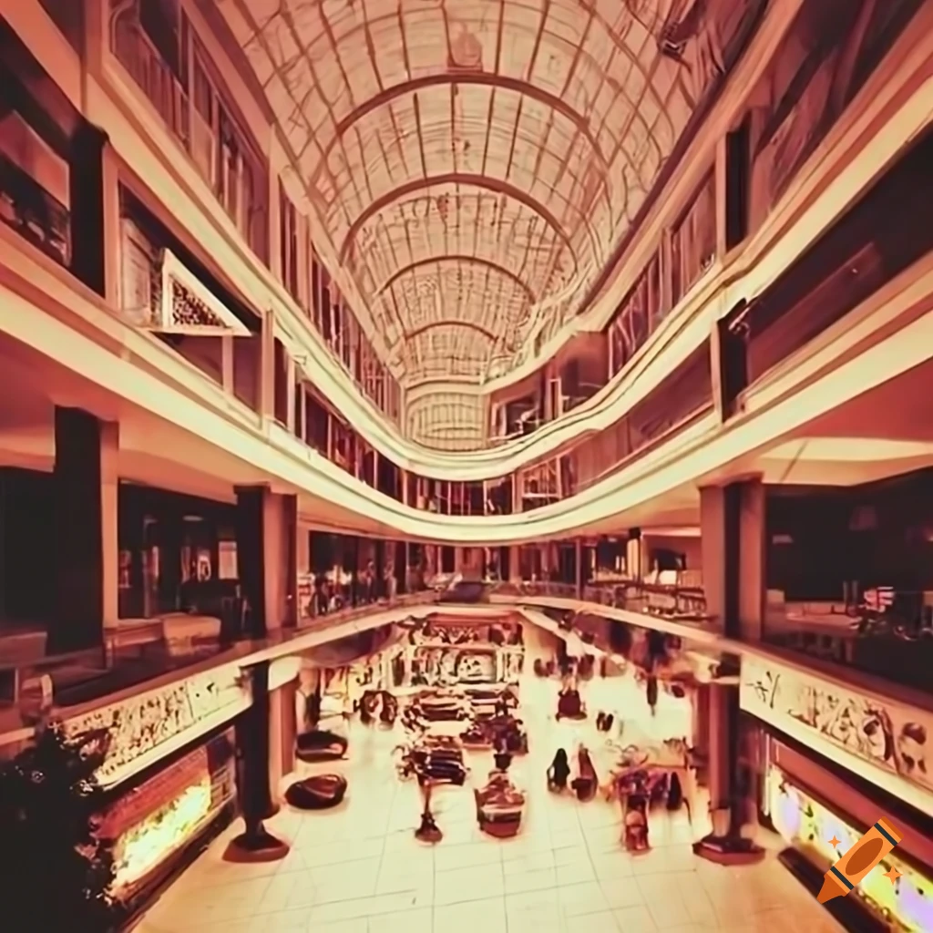 Retro shopping mall from the 60s