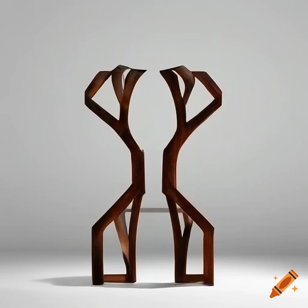 Sculpture of intertwined metal trees by chillida