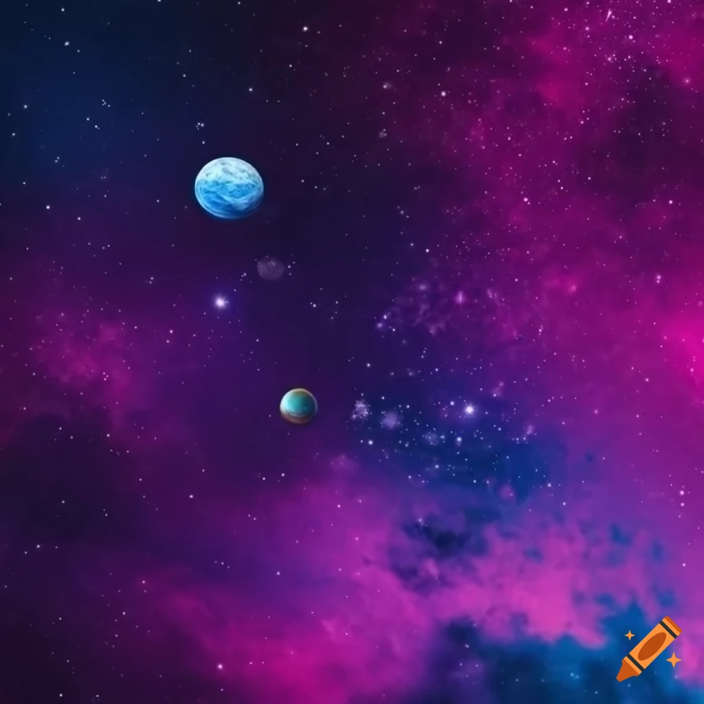 Colorful night sky with stars and planets on Craiyon