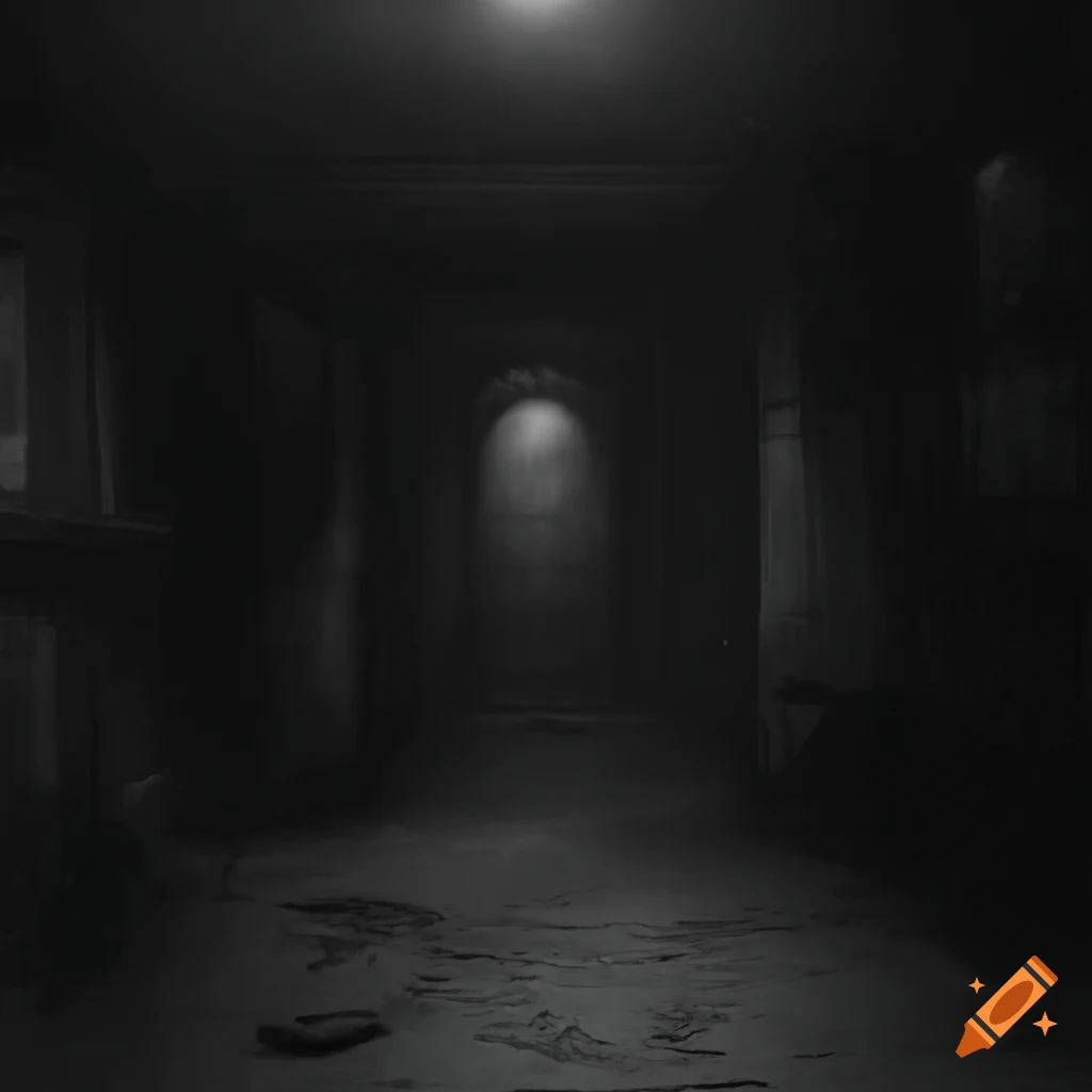Creepy image of a misty basement at night