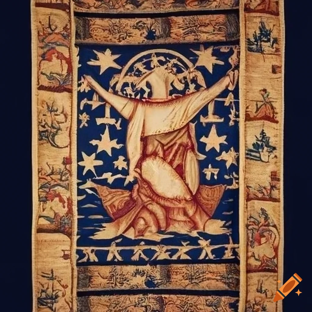 Medieval tapestry depicting sauron on Craiyon