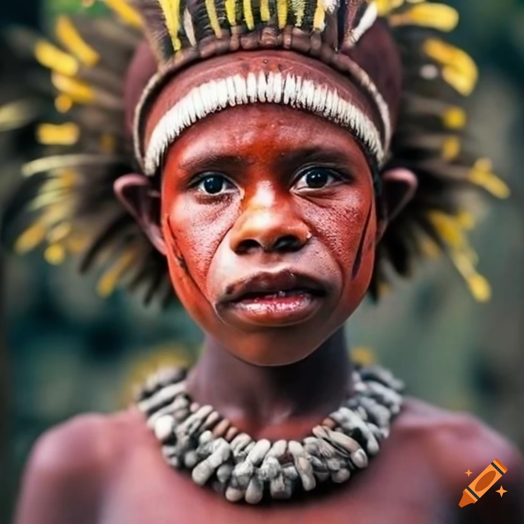 Portrait of a papua girl on Craiyon