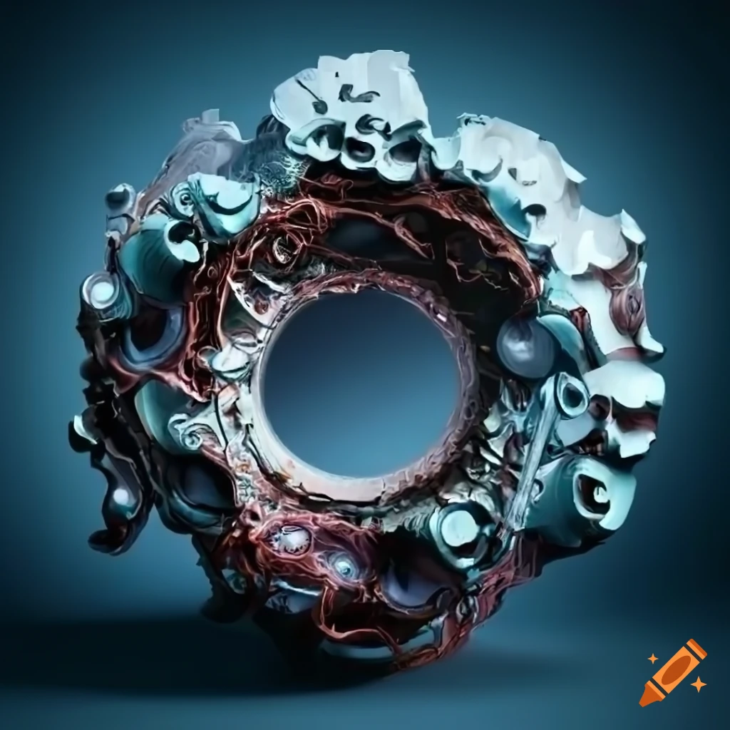 3d render of an organic machine with cogs