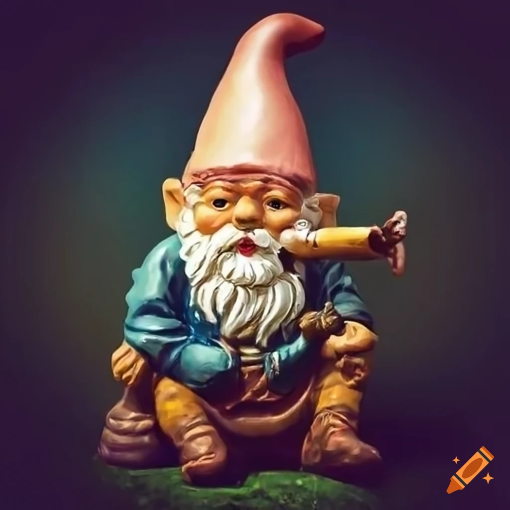 Garden gnome with two wizards in a chill scene on Craiyon