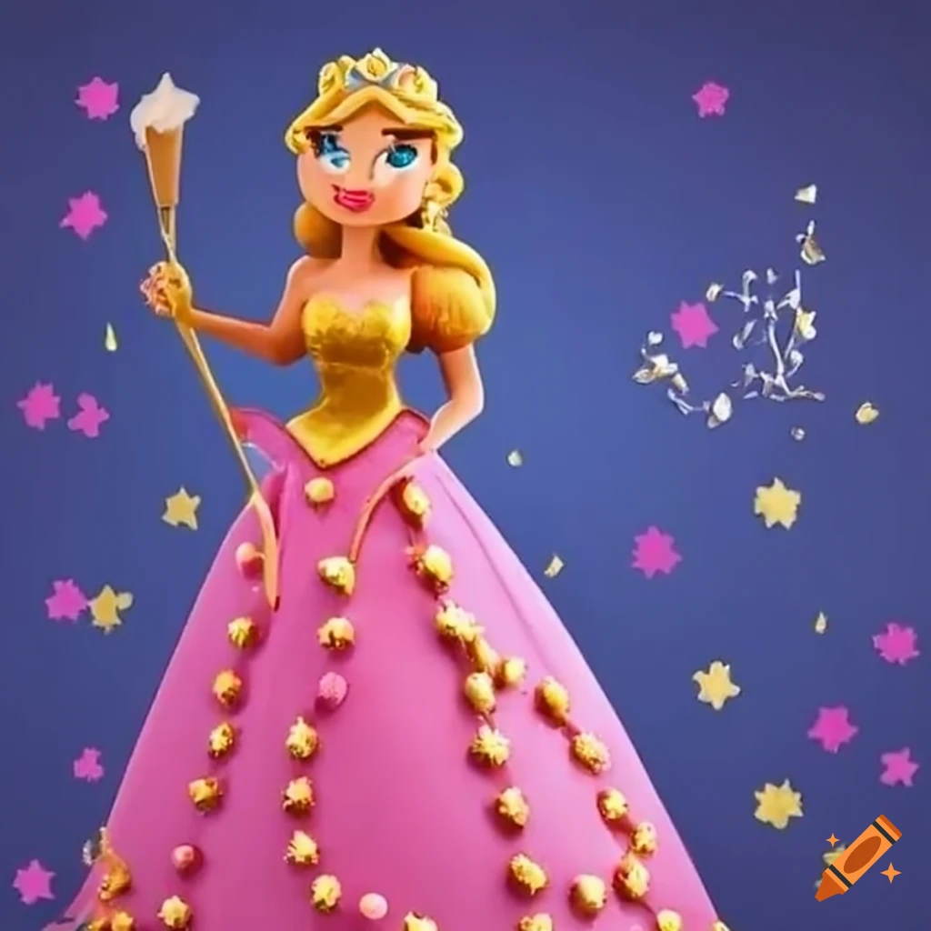 Gingerbread princess with golden taffy updo on Craiyon