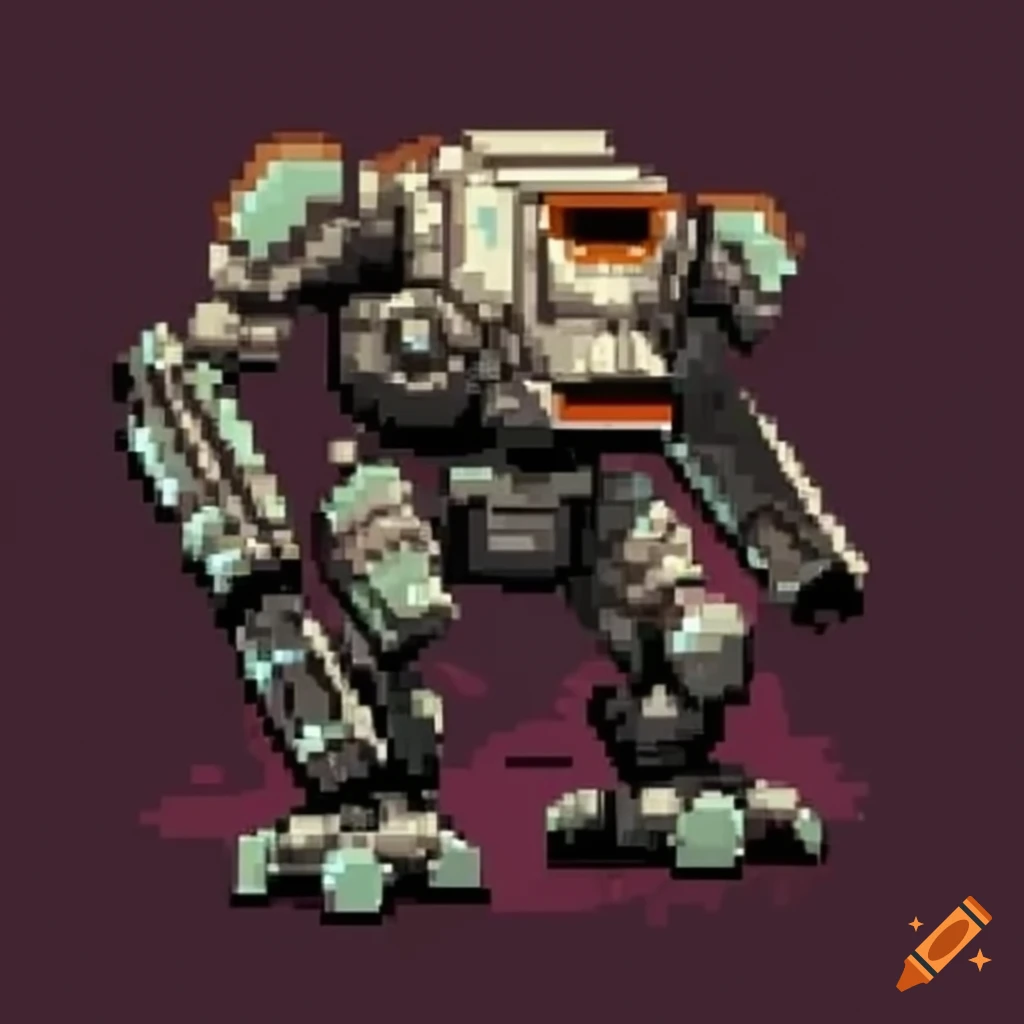 Mech sprite image for platformer game on Craiyon