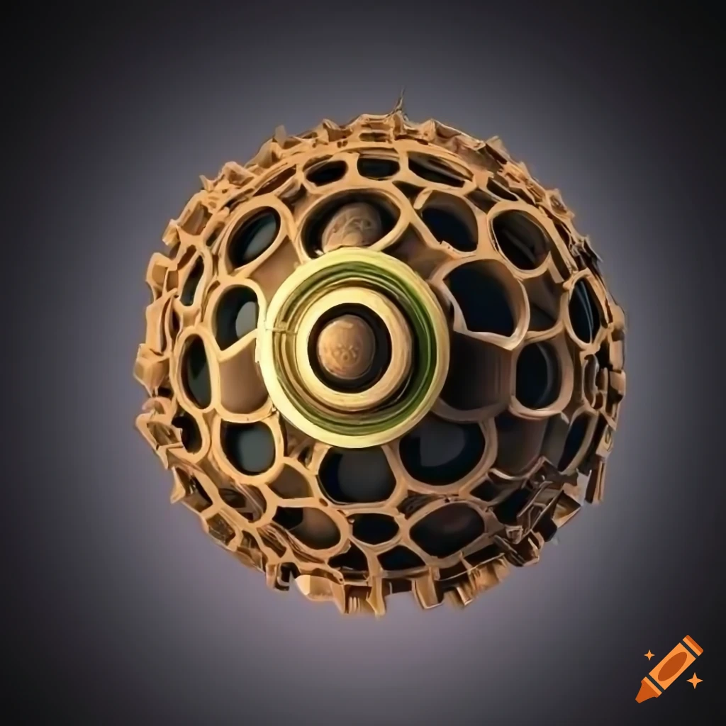 3d render of an organic machine with cogs