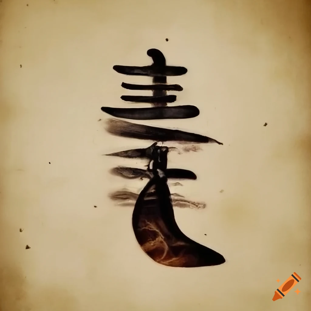 Ancient calligraphy on stained paper from jupiter