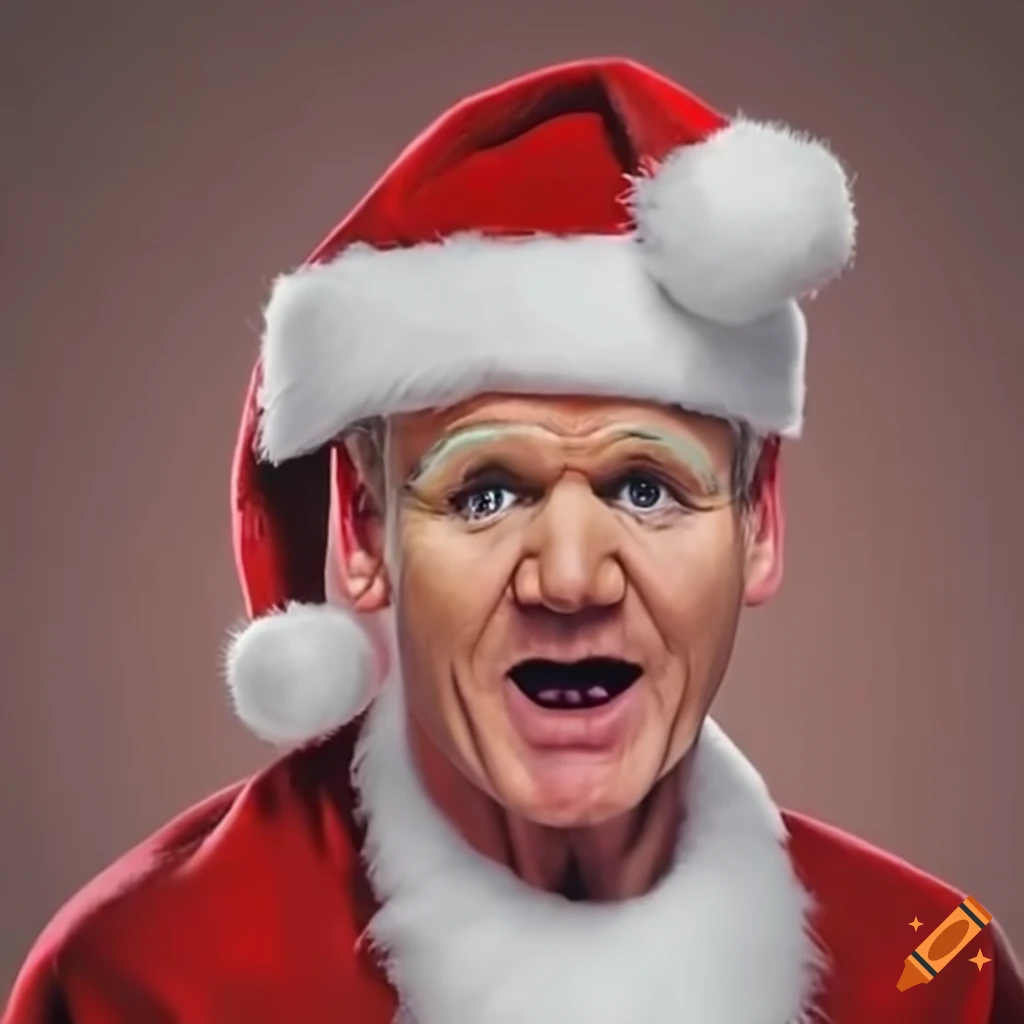 Gordon Ramsay dressed as Santa Claus on Craiyon