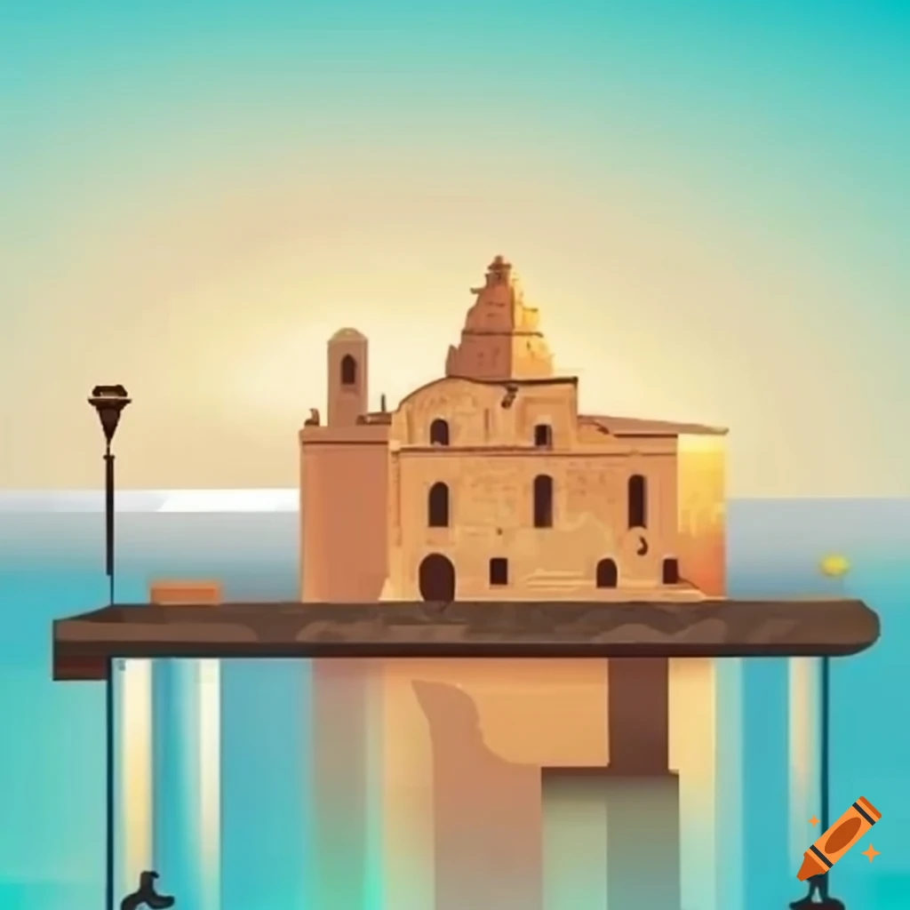 Cartoon-style vector art of Bari city on Craiyon