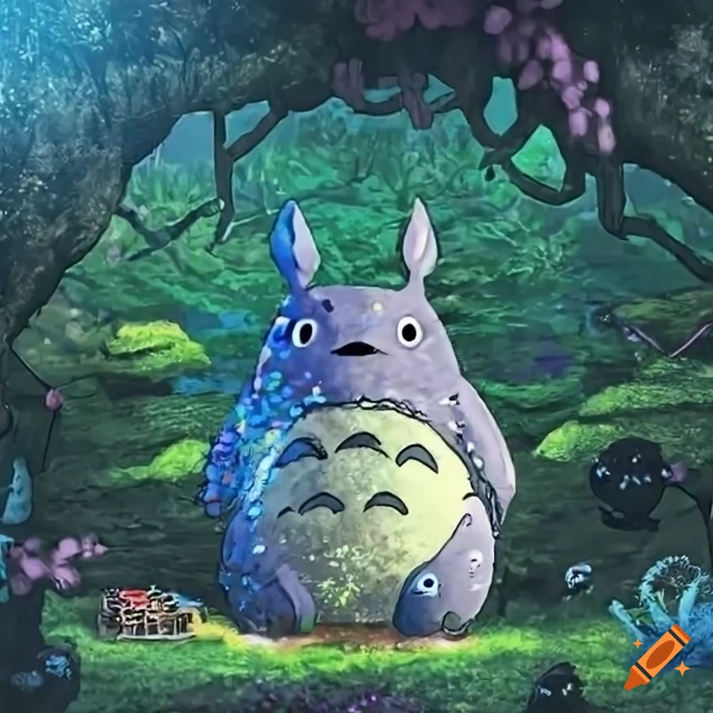 80s anime studio ghibli style monster coming out from a lake with ...