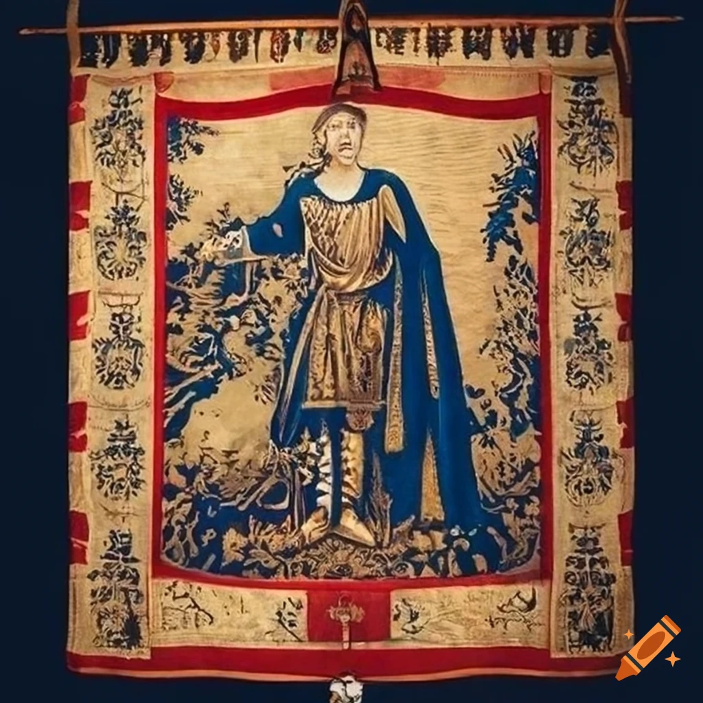 Medieval tapestry featuring tennessee flag