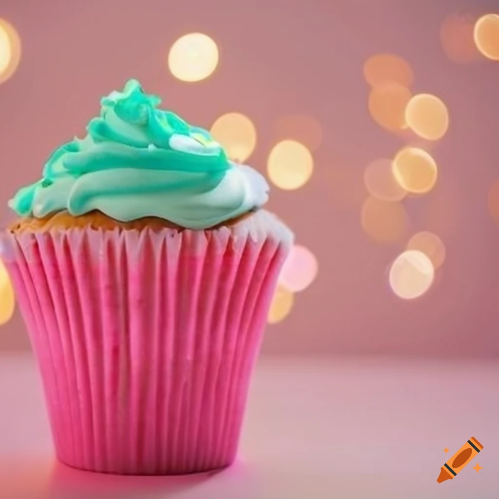 Three cute bunny cupcakes on pink background on Craiyon