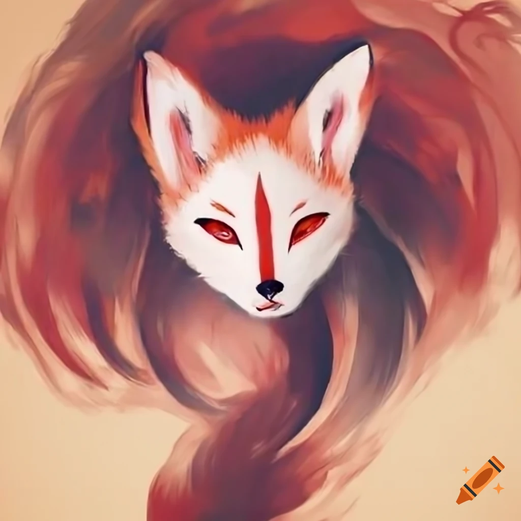Artistic representation of a kitsune on Craiyon