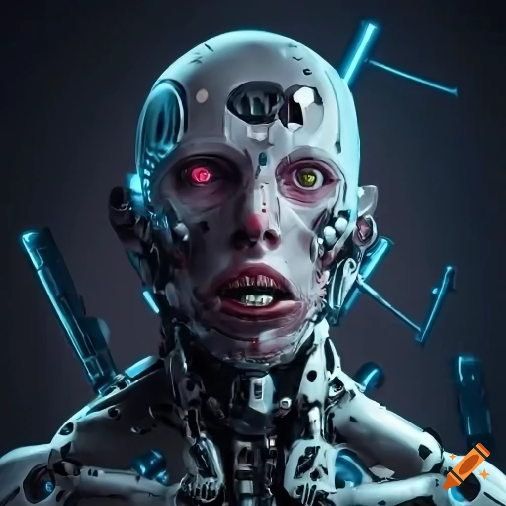 Portrait d'un cyborg chef galactique fier on Craiyon