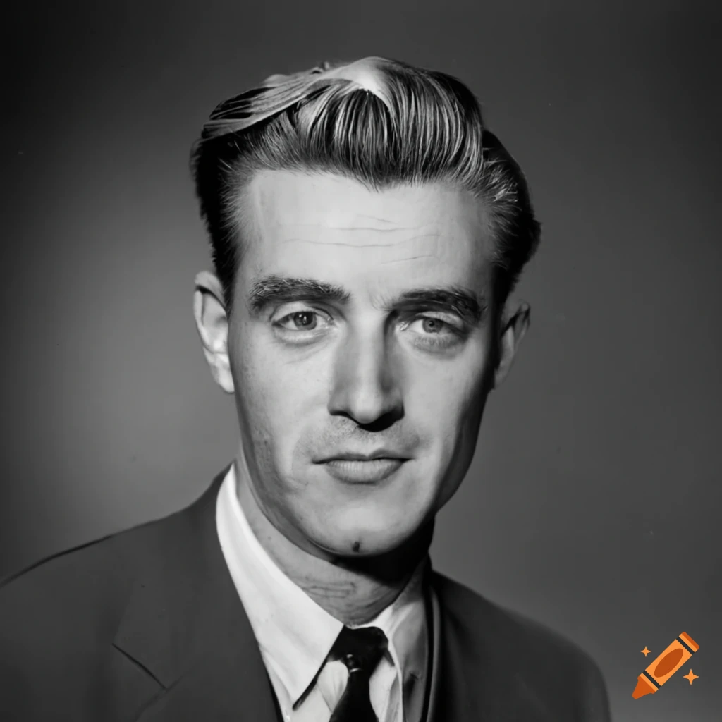 Vintage headshot portrait of a man on Craiyon