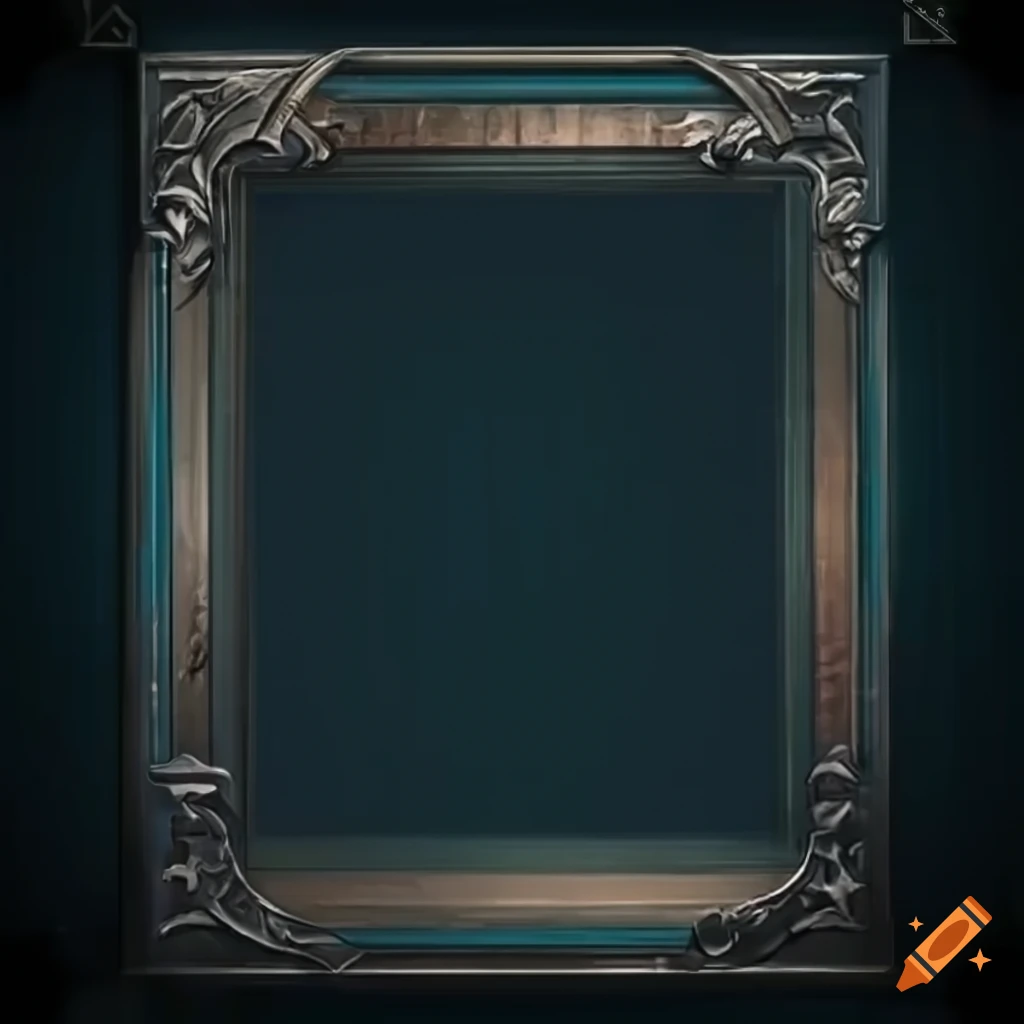 Detailed textured dark frame for rpg user interface on Craiyon